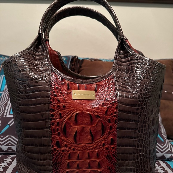 Brahmin | Bags | Brahmin Carla Style Large Genuineleather Twotone Pecan ...